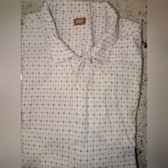 Common People Clothing | Shirts | Common People White And Blue Design ...